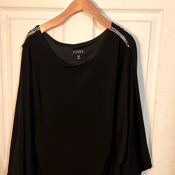 Enfocus Studio | Dresses | Enfocus Woman Black Slit Sleeve With ...